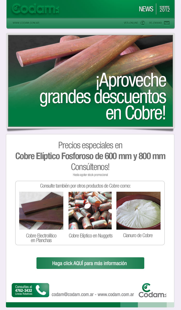 Copper discounts – Codam S.A.