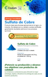 Immediate delivery! Copper sulphate – Codam S.A.